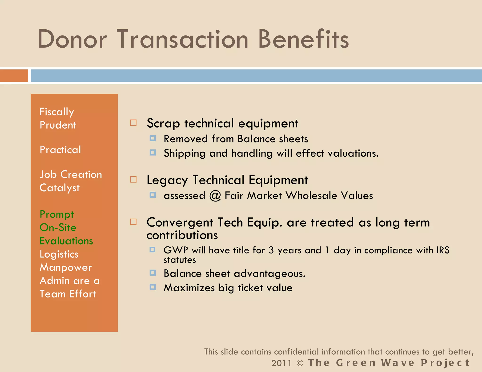 Green Wave Project :: Liberate your balance sheet | PPT