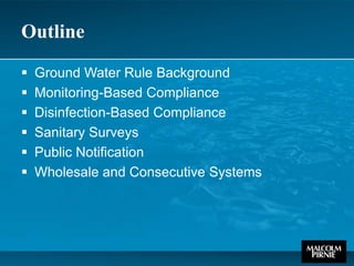Ground Water Rule Update | PPTX