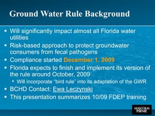 Ground Water Rule Update | PPTX