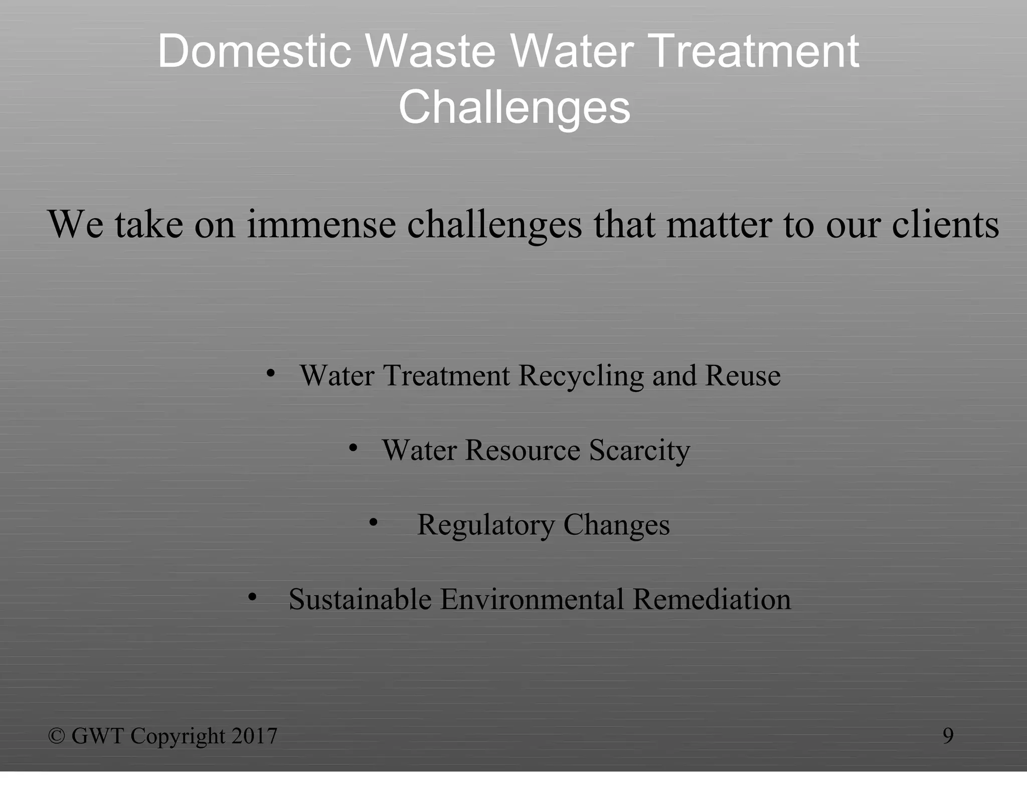 GWT Domestic Wastewater Reuse System | PDF