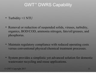 GWT Domestic Wastewater Reuse System | PDF
