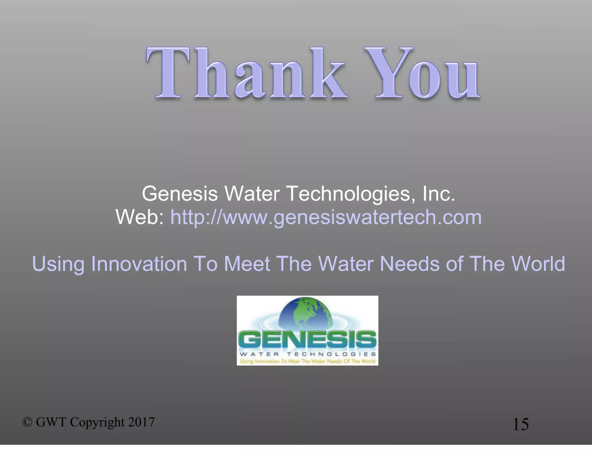 GWT IWRS Industrial Wastewater Reuse System | PPT