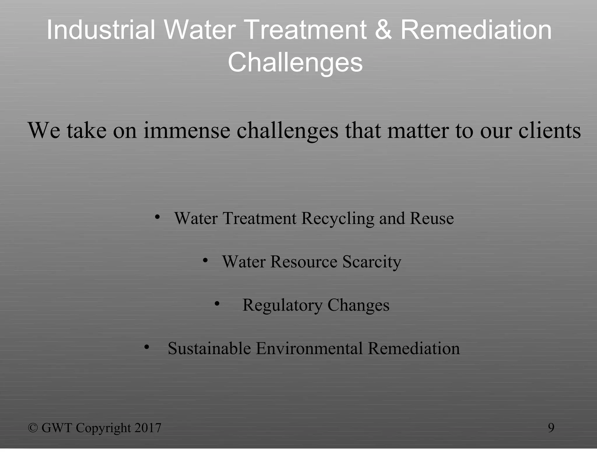 GWT IWRS Industrial Wastewater Reuse System | PPT