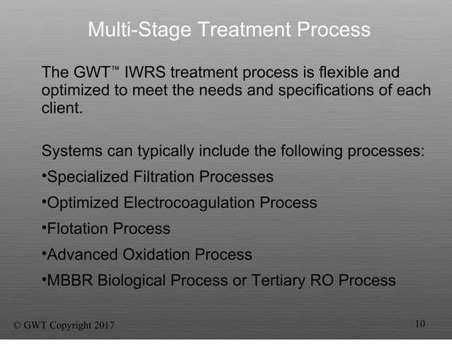 GWT IWRS Industrial Wastewater Reuse System | PPT
