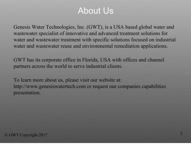 GWT IWRS Industrial Wastewater Reuse System | PPT