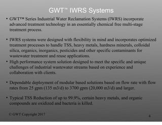 GWT IWRS Industrial Wastewater Reuse System | PPT