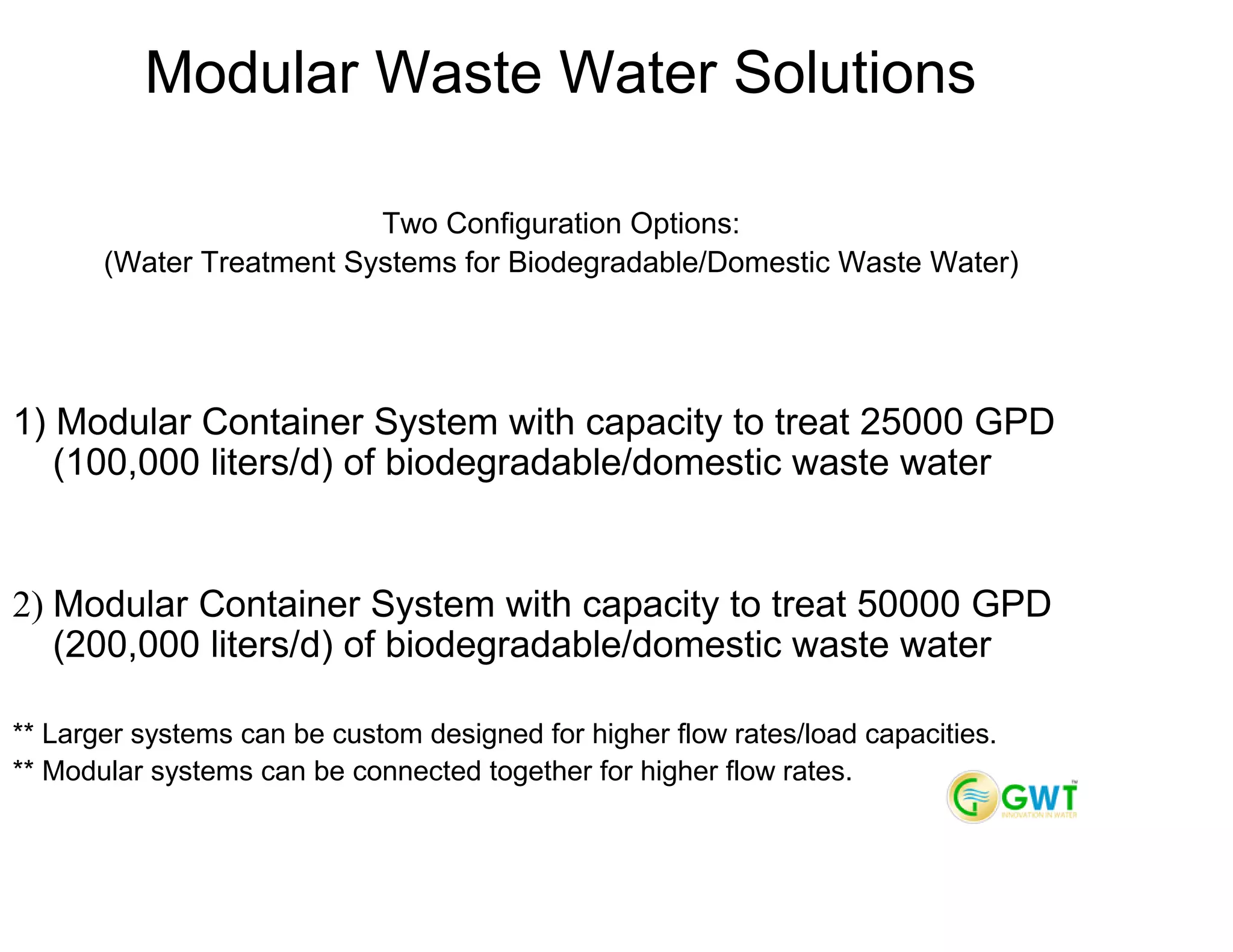 Modular Wastewater Treatment Systems - Hybrid Aeration/Moving Bed ...