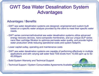 Reverse Osmosis Sea water Desalination System Presentation - Genesis ...