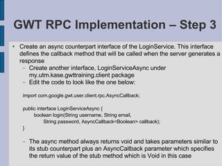 GWT Training - Session 3/3 | PPT