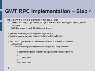 GWT Training - Session 3/3 | PPT