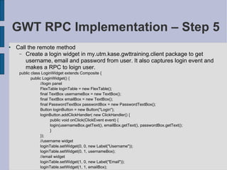 GWT Training - Session 3/3 | PPT