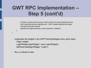 GWT Training - Session 3/3 | PPT
