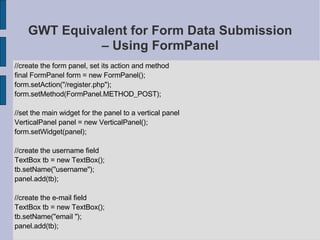 GWT Training - Session 3/3 | PPT
