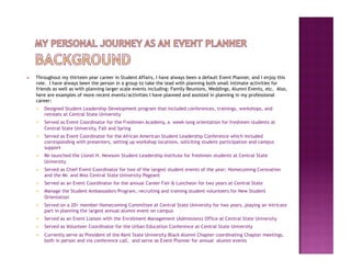 GWU Event Management Portfolio for Mr. and Miss Central State ...