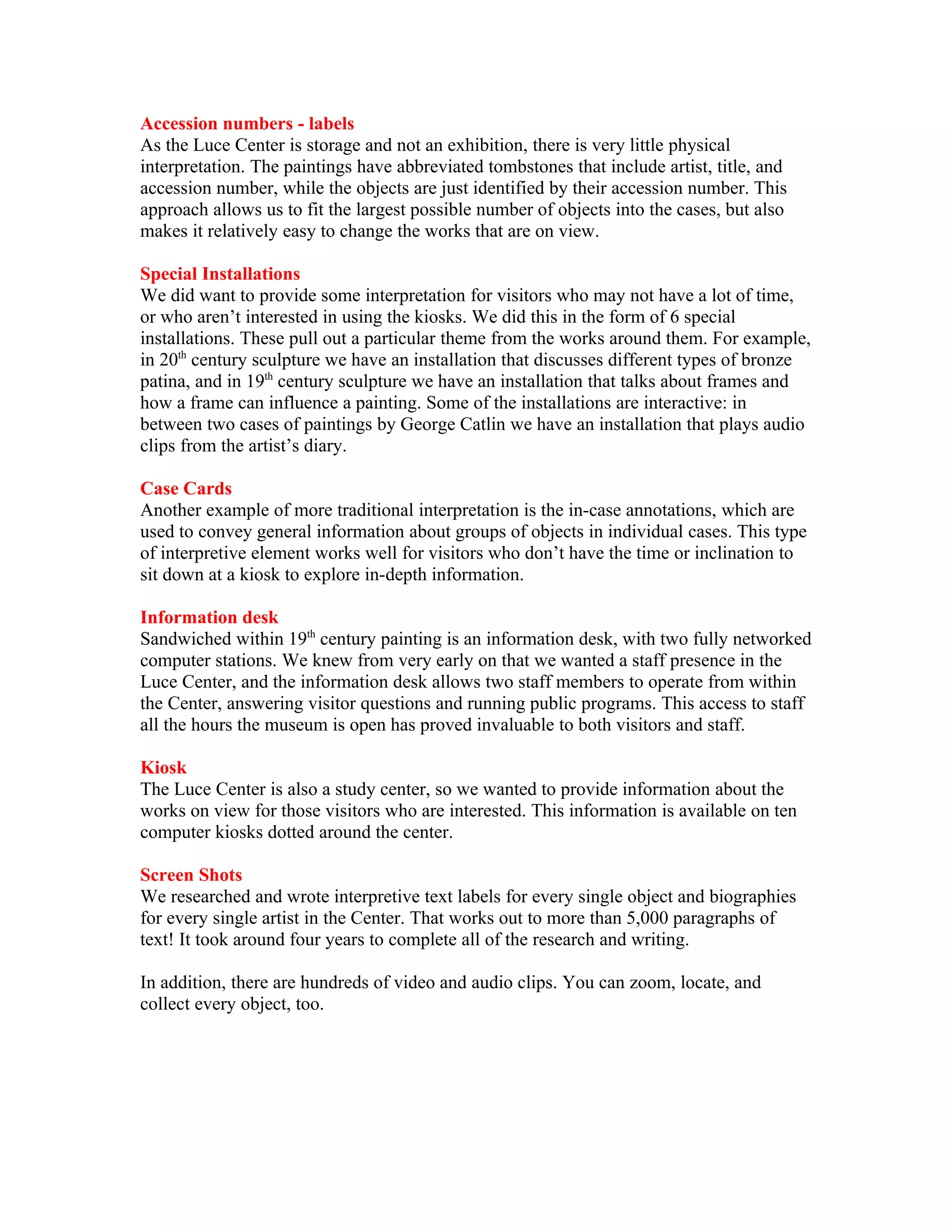 Overview of the Luce Foundation Center | DOC