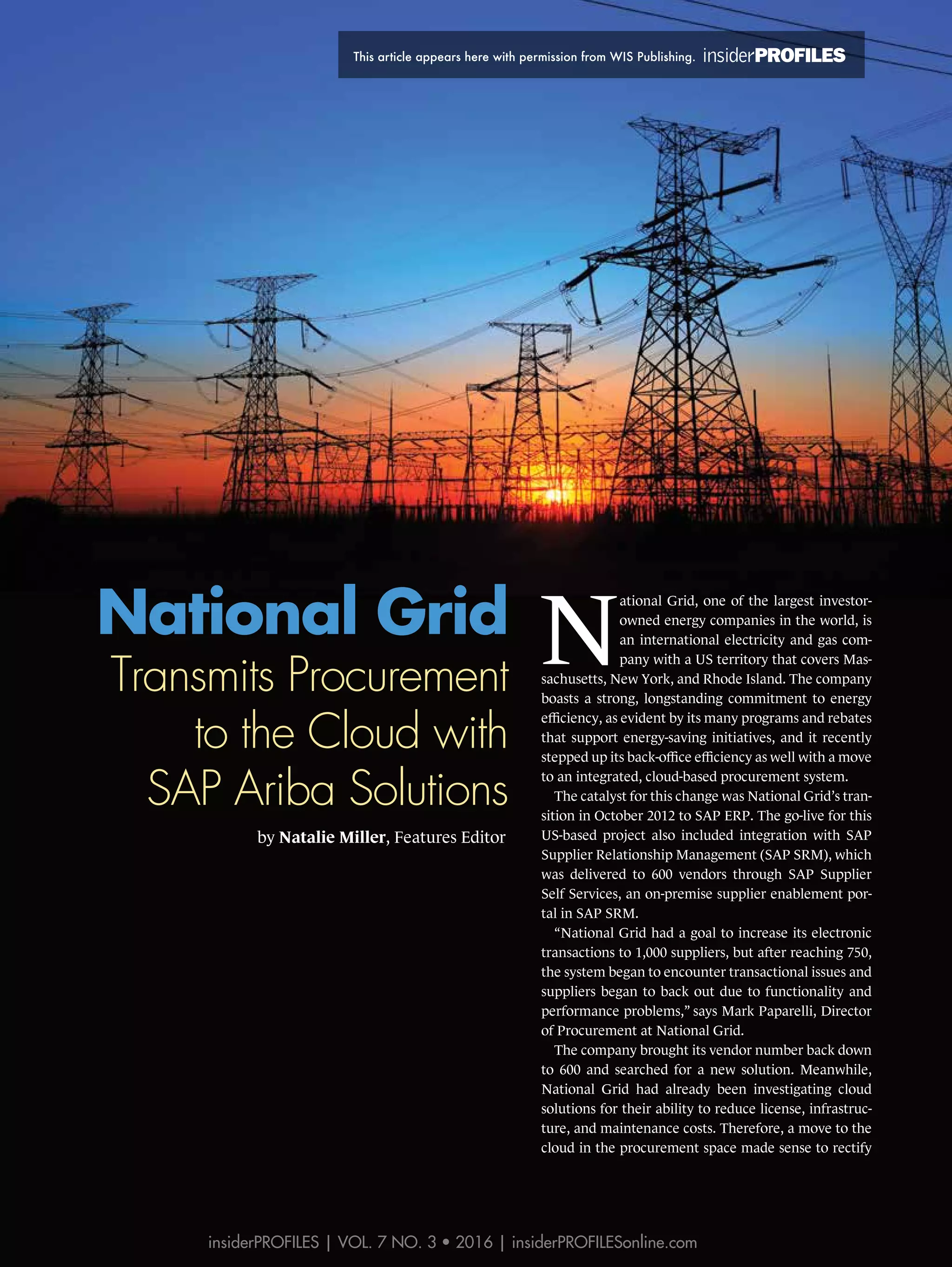Gx Tech National Grid Sap Ariba June | PDF
