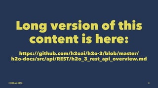 H2O 3 REST API Overview | PPT