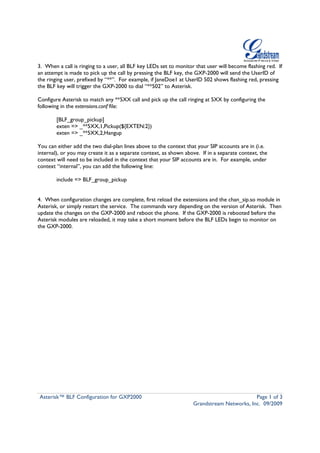 Gxp2000 interop asterisk_blf | PDF
