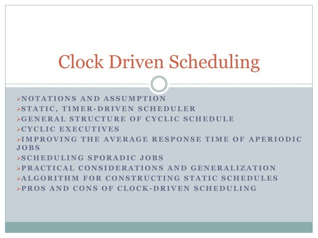 Clock driven scheduling | PPT