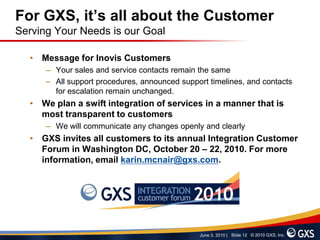 GXS and Inovis merger closing | PDF