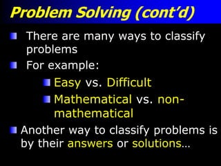 Problem Solving (Lecture) | PPTX