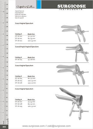GYNECOLOGY INSTRUMENTS [SURGICOSE] | PDF