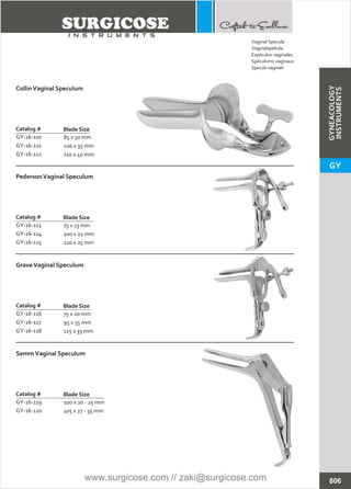 GYNECOLOGY INSTRUMENTS [SURGICOSE] | PDF