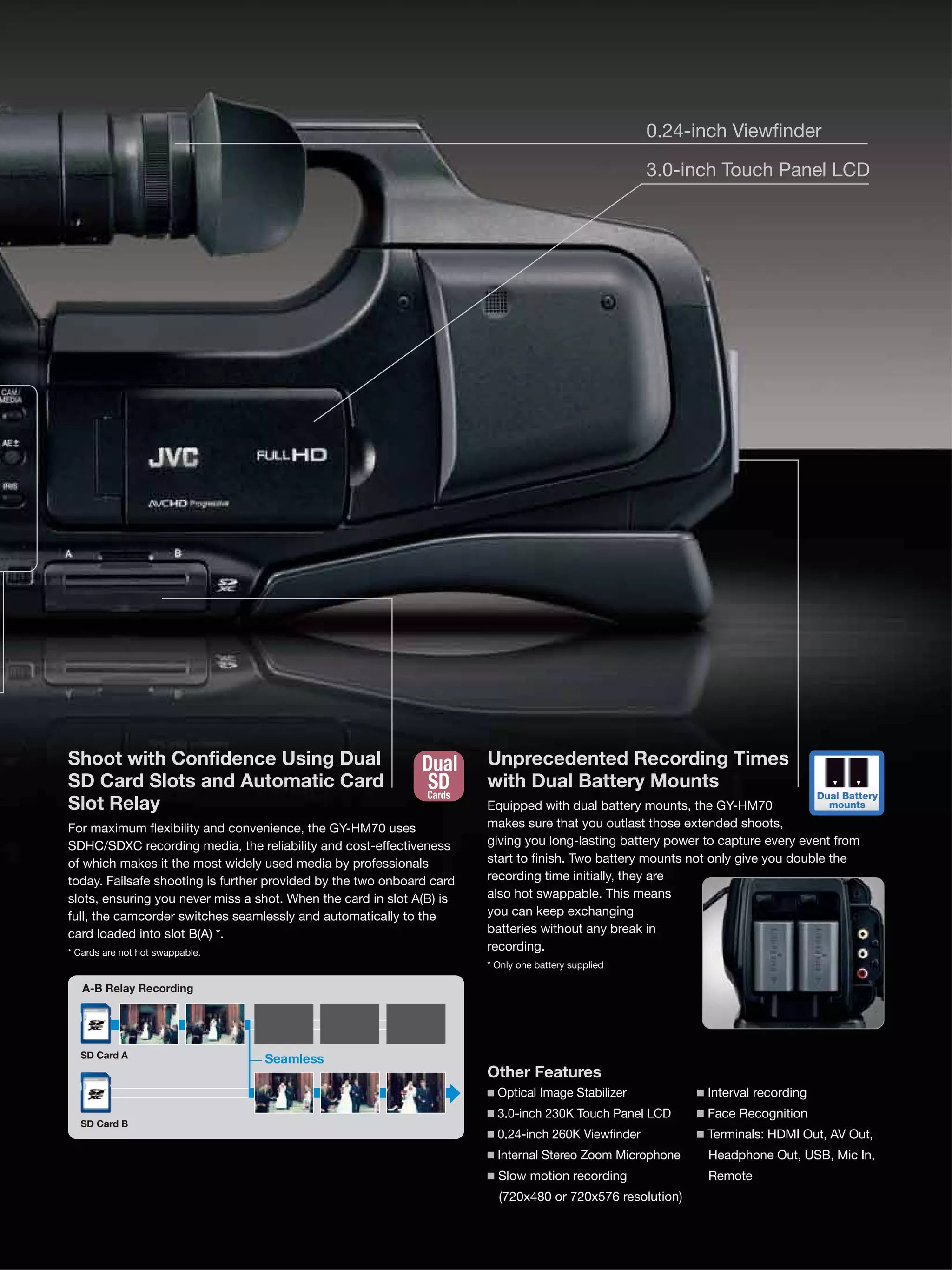 JVC GY-HM70 Camcorder | PDF