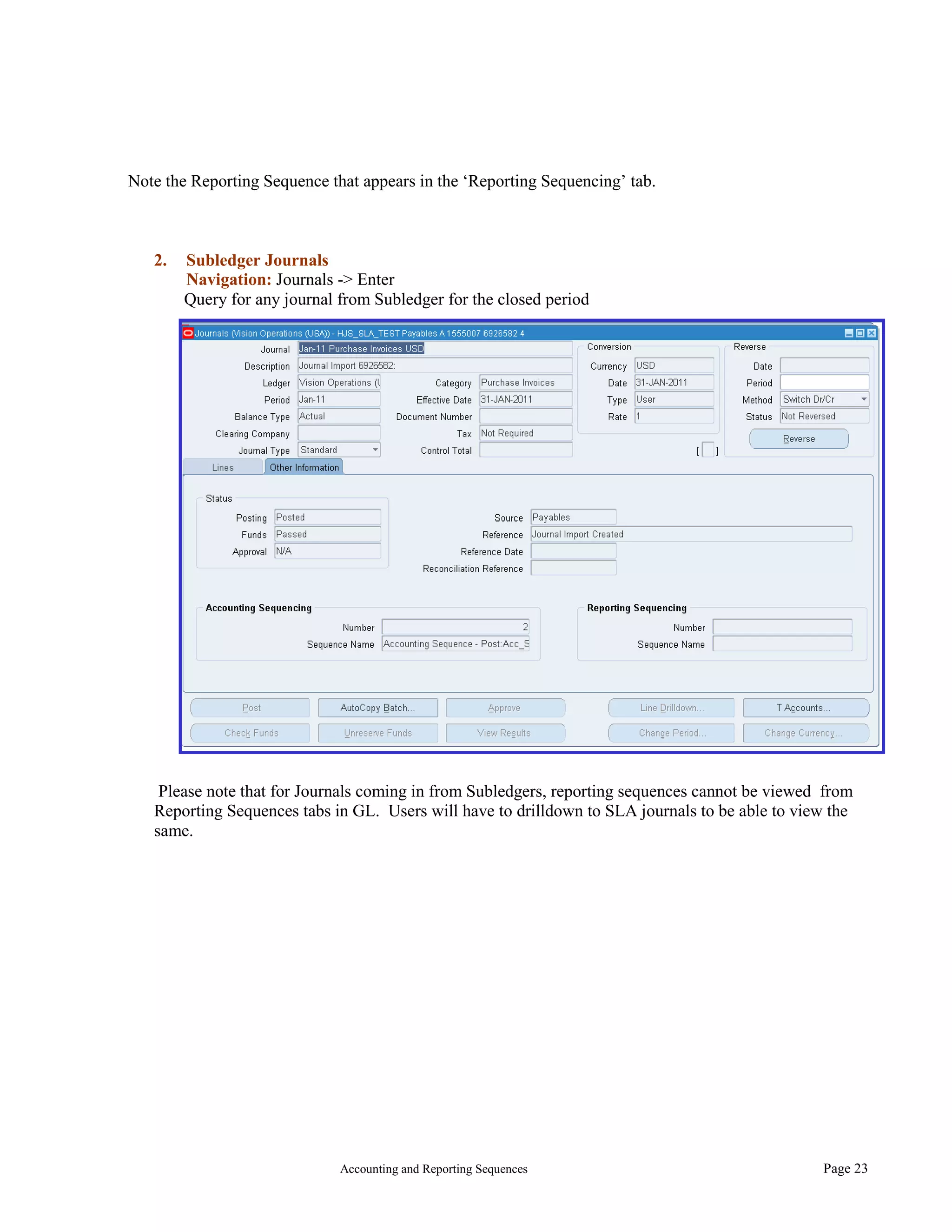 Oracle Accounting reporting sequences | PDF