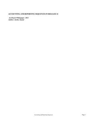 Oracle Accounting reporting sequences | PDF