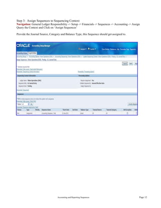 Oracle Accounting reporting sequences | PDF