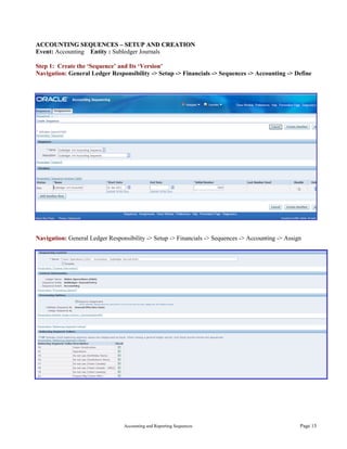 Oracle Accounting reporting sequences | PDF