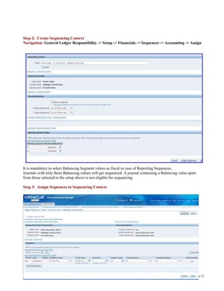 Oracle Accounting reporting sequences | PDF