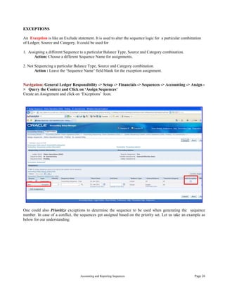 Oracle Accounting reporting sequences | PDF