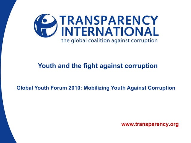 Youth and the fight against corruption | PPT | Education