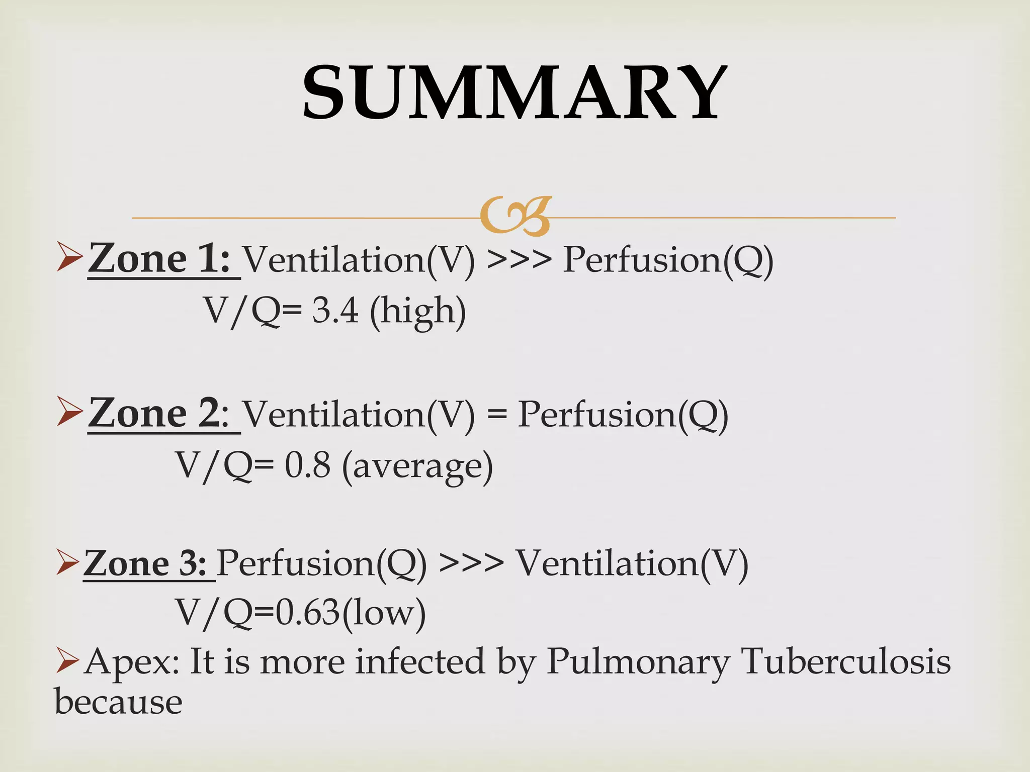 Ventilation and Perfusion in different zones of lungs. | PPTX