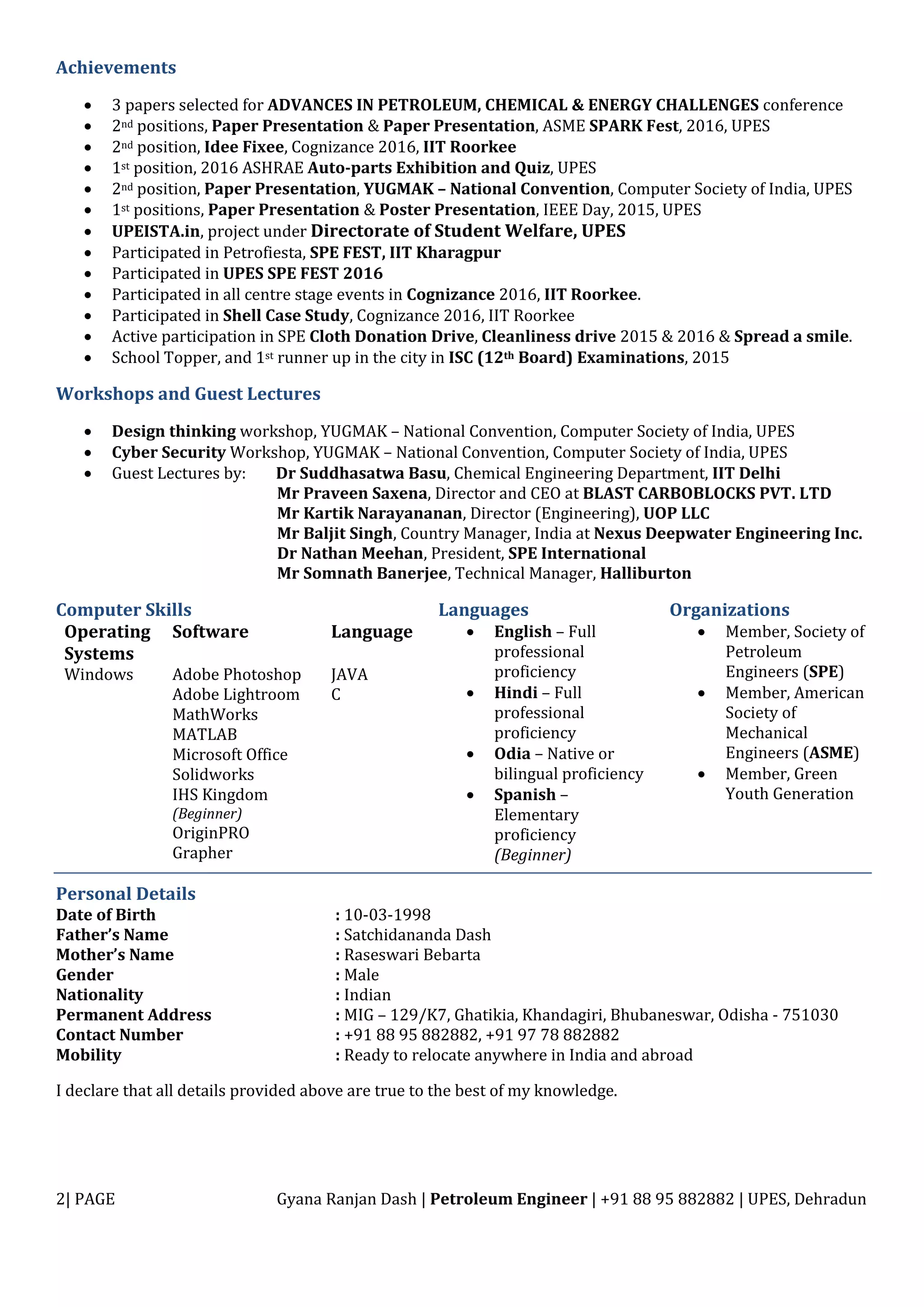 Gyana Ranjan Dash CV | PDF