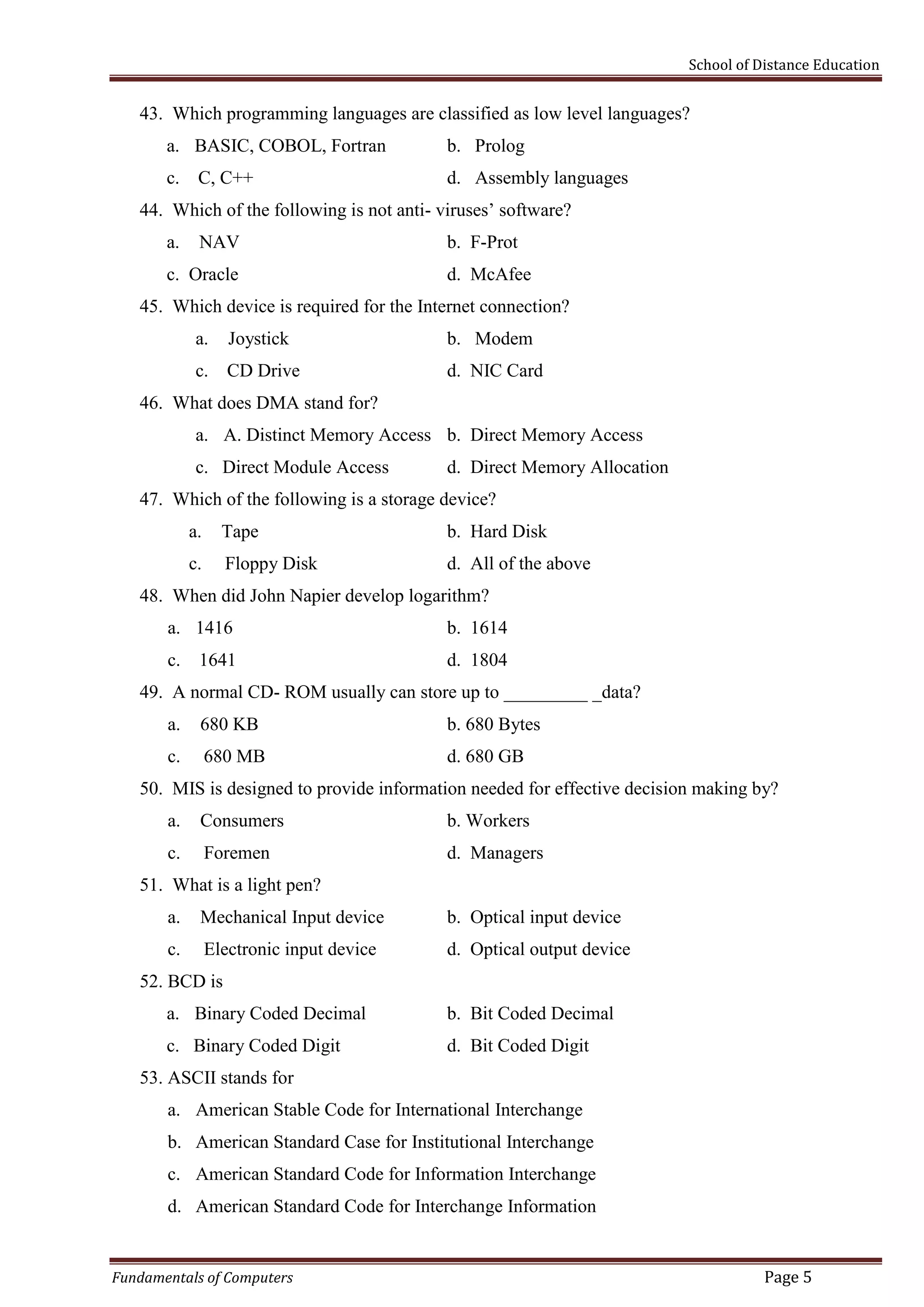 computer fundamental of_computer | PDF | Computing | Technology & Computing
