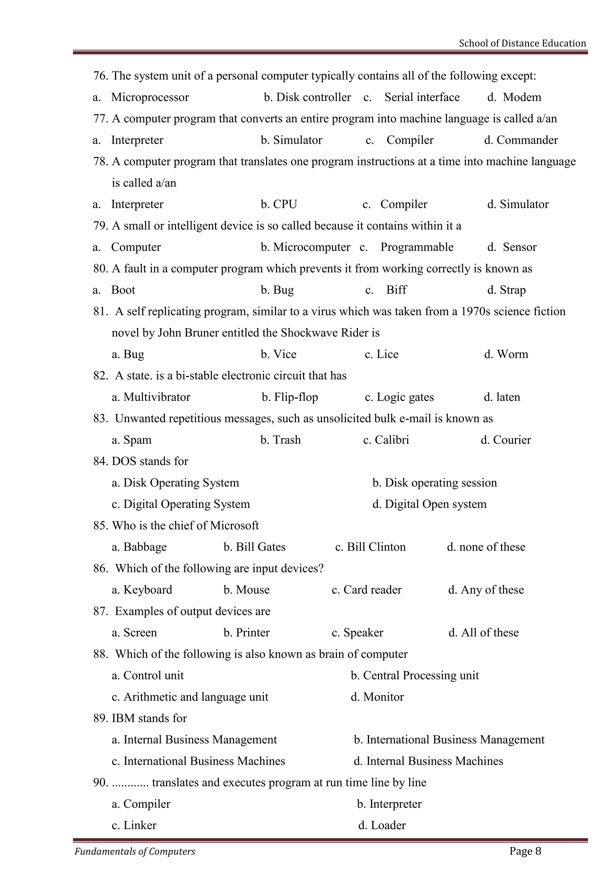 computer fundamental of_computer | PDF | Computing | Technology & Computing
