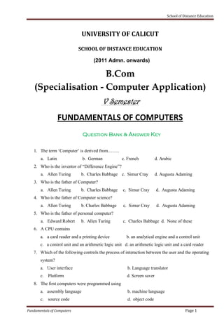computer fundamental of_computer | PDF | Computing | Technology & Computing