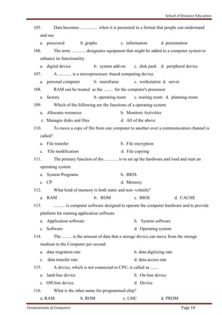 computer fundamental of_computer | PDF | Computing | Technology & Computing