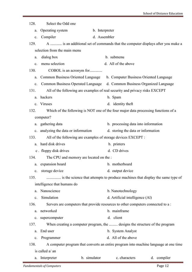 computer fundamental of_computer | PDF | Computing | Technology & Computing
