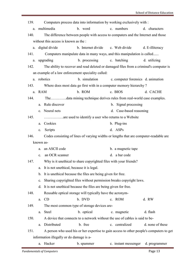 computer fundamental of_computer | PDF | Computing | Technology & Computing