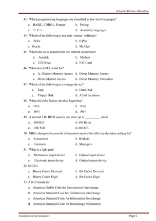 computer fundamental of_computer | PDF | Computing | Technology & Computing