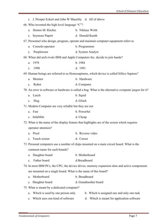 computer fundamental of_computer | PDF | Computing | Technology & Computing
