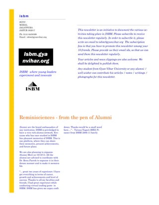 Gyan vihar isbm newsletter first issue | PDF