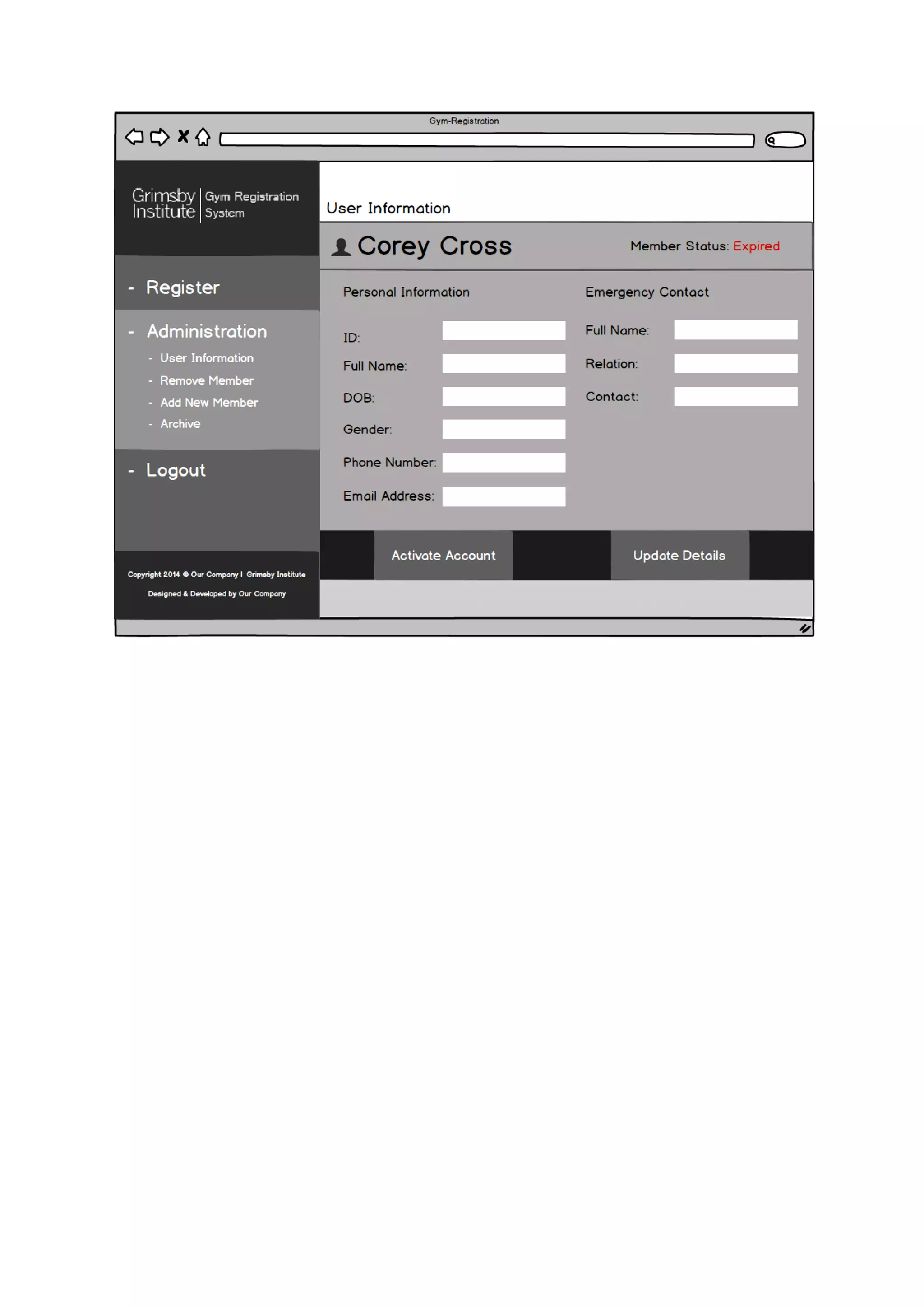 Gym registration - 2014 Apps for Good Entry | PDF