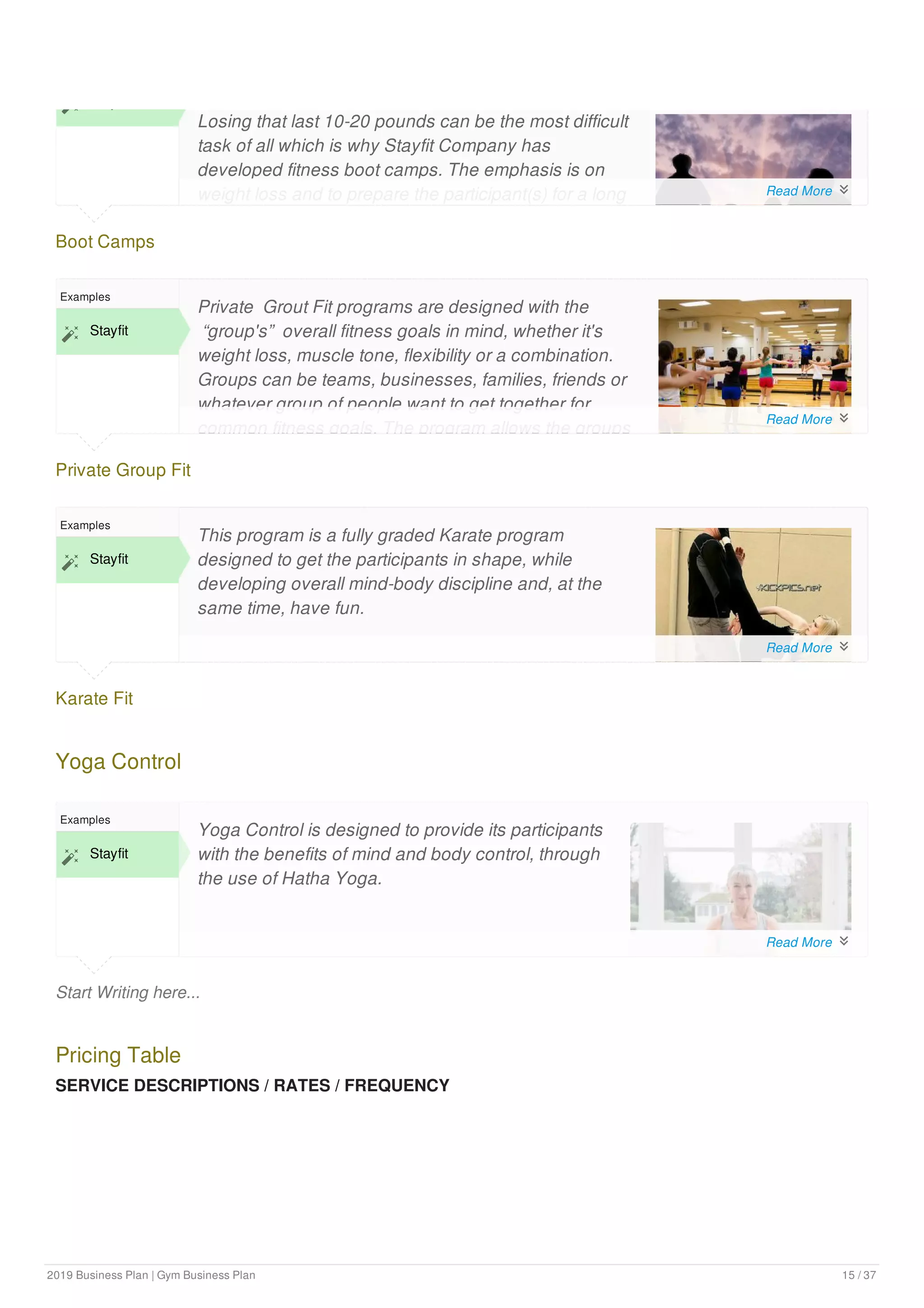 Gym business plan example | PDF