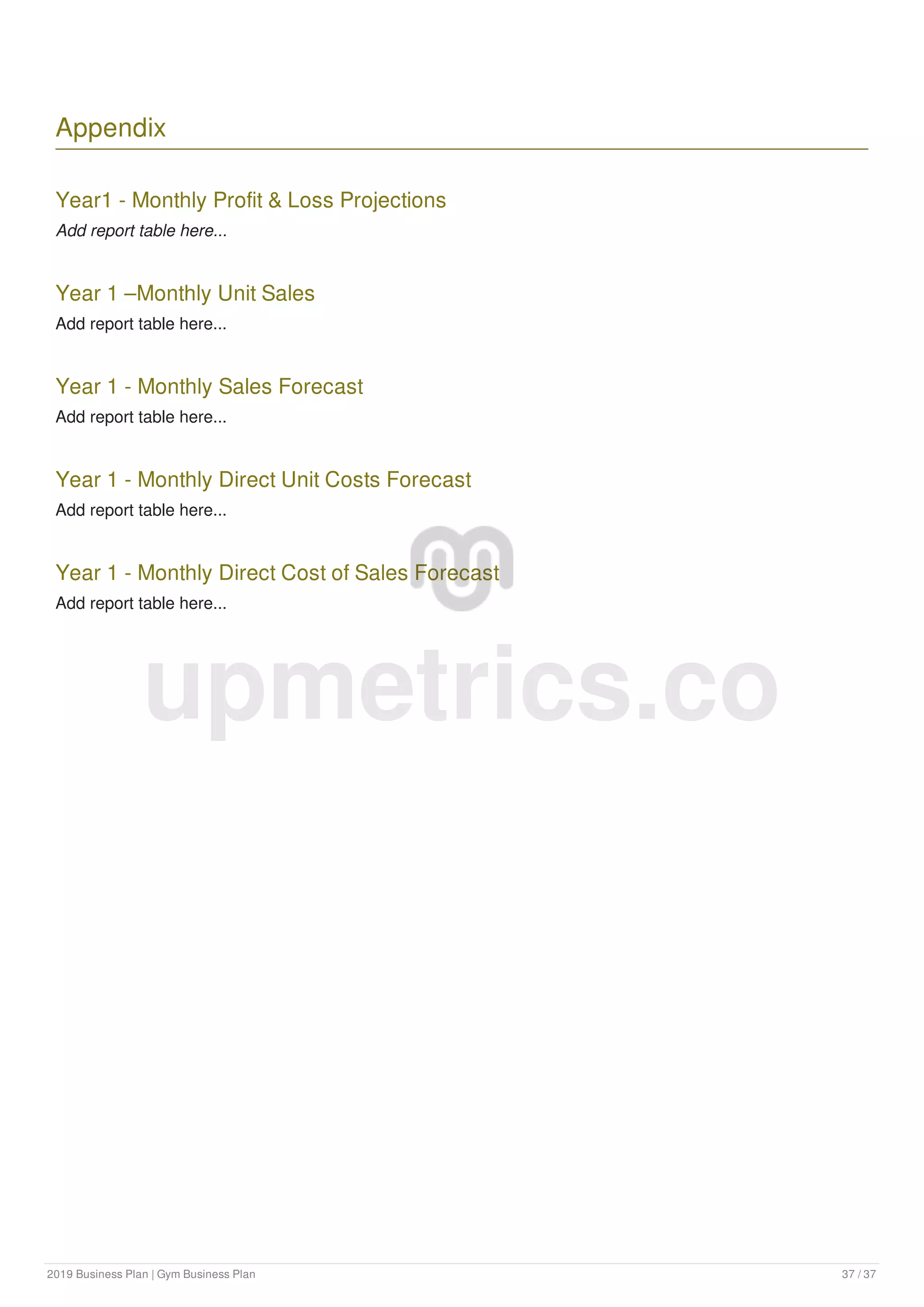 Gym business plan example | PDF