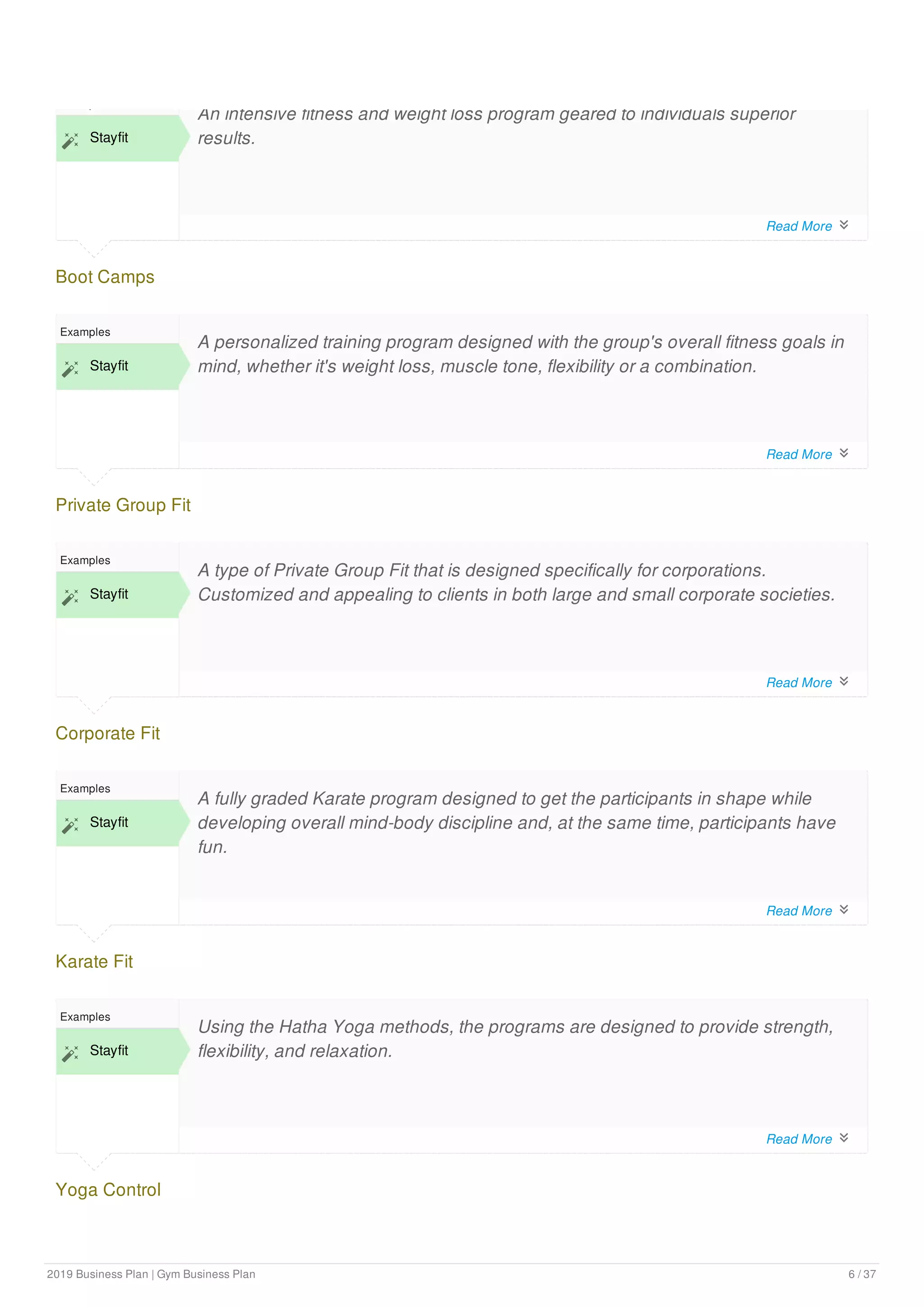 Gym business plan example | PDF